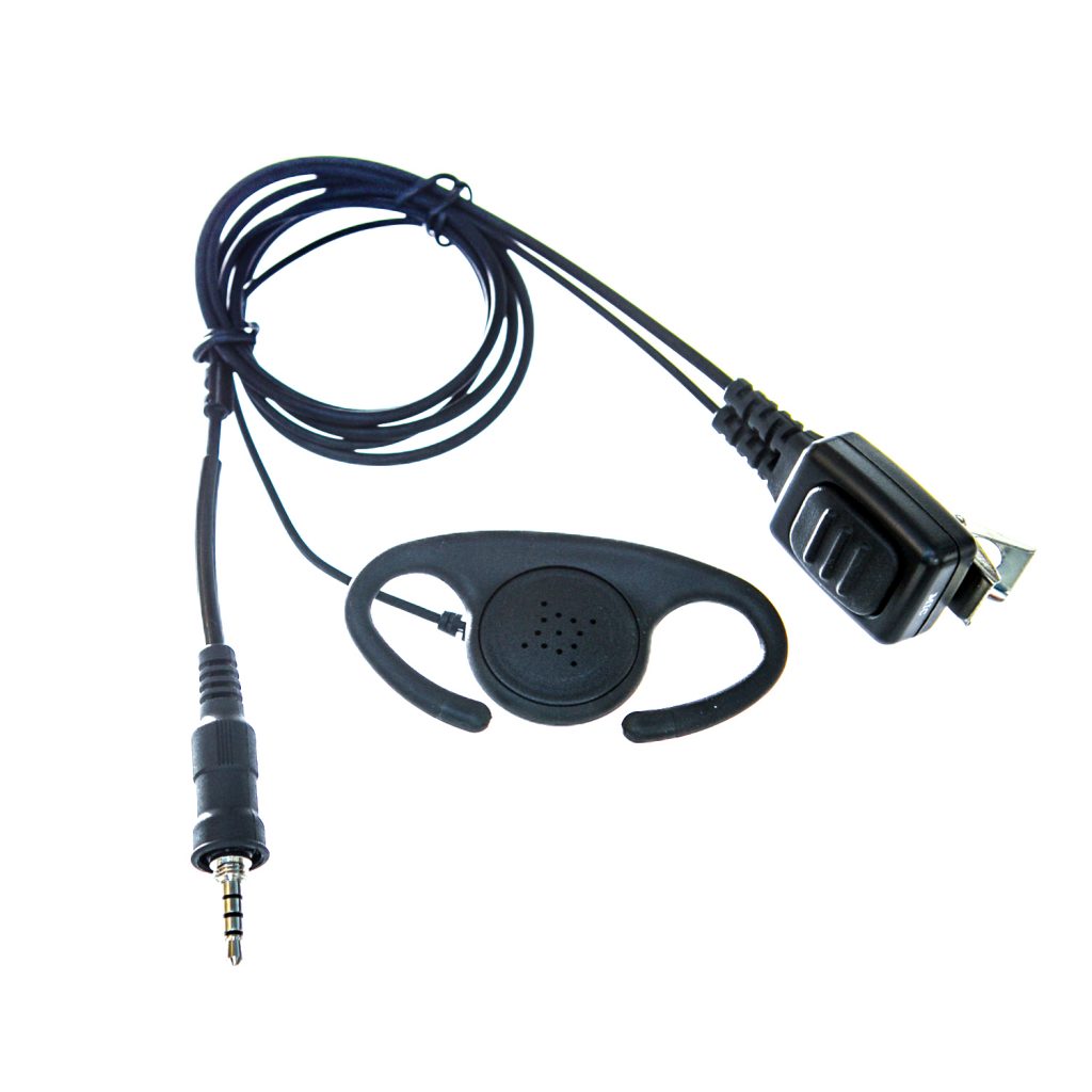 Adjustable D shape Earpiece with mic for Vertex/Yaesu radio (single pin ...