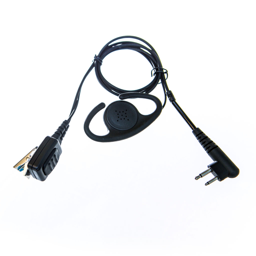 Adjustable D shape earpiece with mic for Motorola radio (2 pin) • Light ...