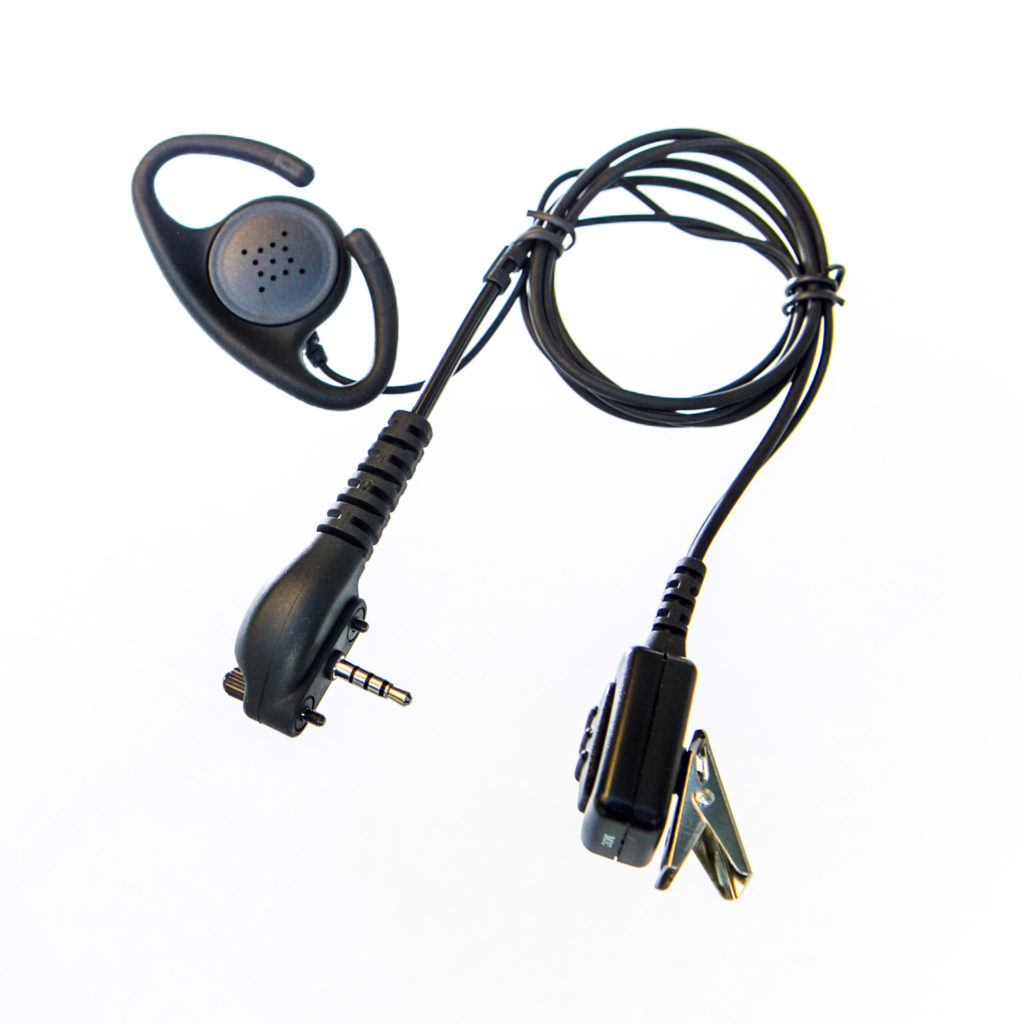Adjustable D Shape Earpiece with mic for Vertex/Yaesu radio (single pin ...